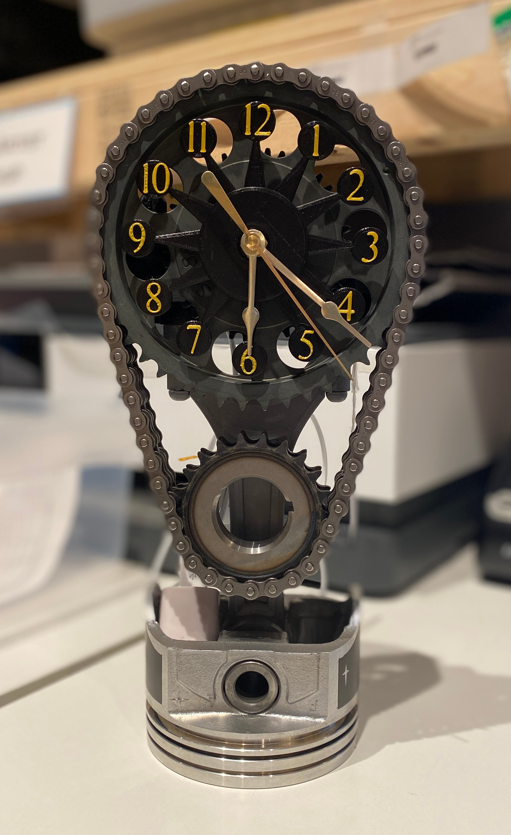 Clock9Nine "Chevy" Small Block Clock Black + Gold Face | Mod Market